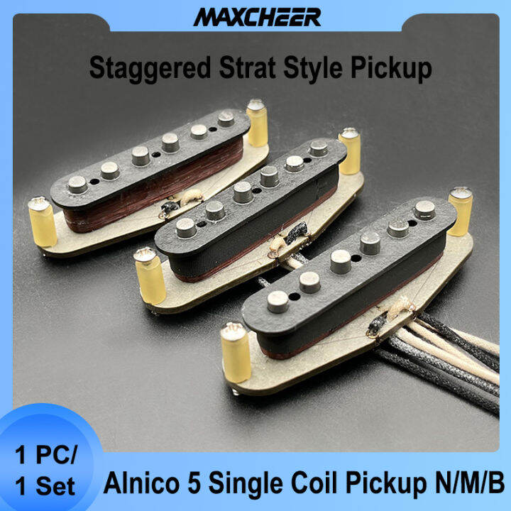 SSS Alnico 5 Vintage Staggered Strat Style Single Coil Electric Guitar ...