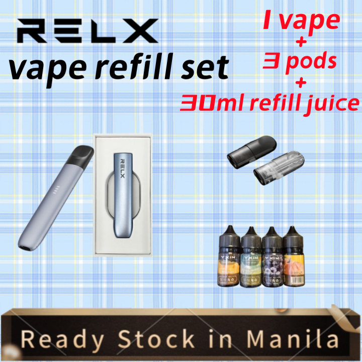 Legit！relx Refill Set 《1vape+3pods+30ml Refill Juice》relx1vape Full Set ...