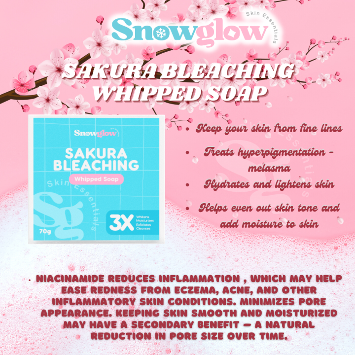 SnowGlow SAKURA BLEACHING WHIPPED SOAP | Lazada PH
