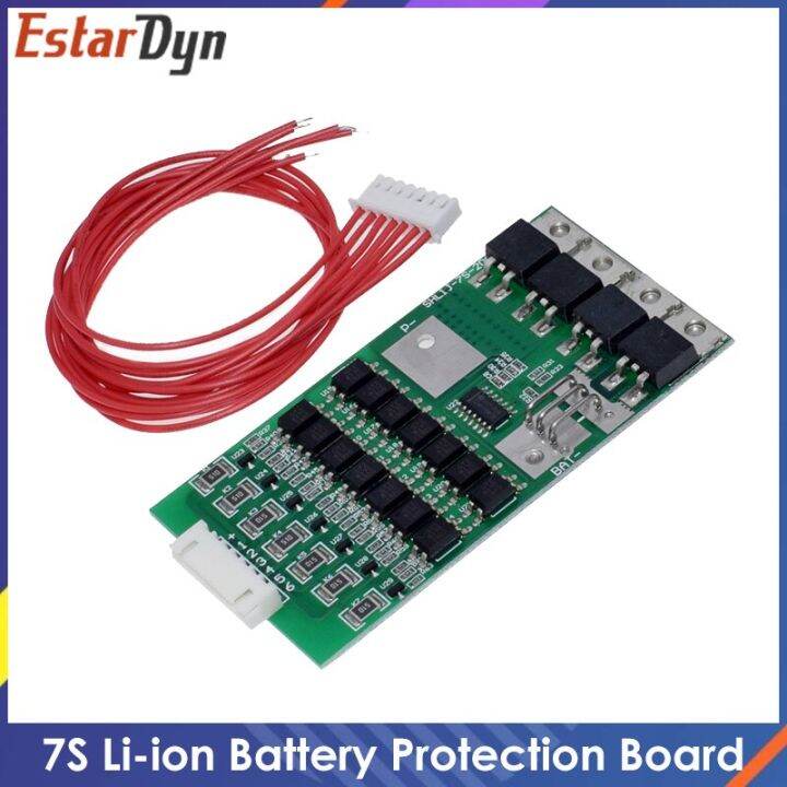 7S Bms Li-ion Lithium 18650 Battery Protection Board 24V 20A Battery Balancer With Matching ...