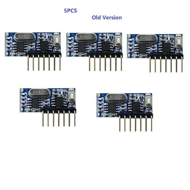 QIACHIP 5pcs 433Mhz 4CH RF Learning Code 1527 Decoder Receiver 4 Button Remote Control Switch ...