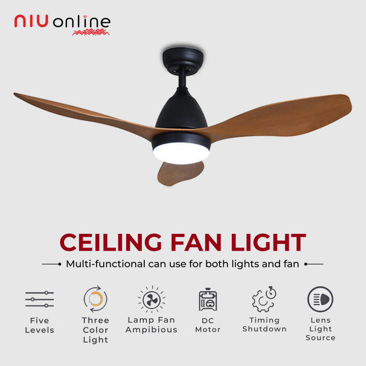 NIU Online Authentic DC Inverter Ceiling Fan 48inch Simple Light with ...