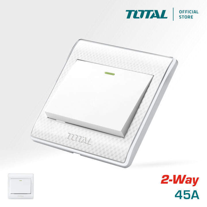 TOTAL Switch, 1 Gang + 2 Way (250V, 16A), Length: 86mm, Width: 86mm ...