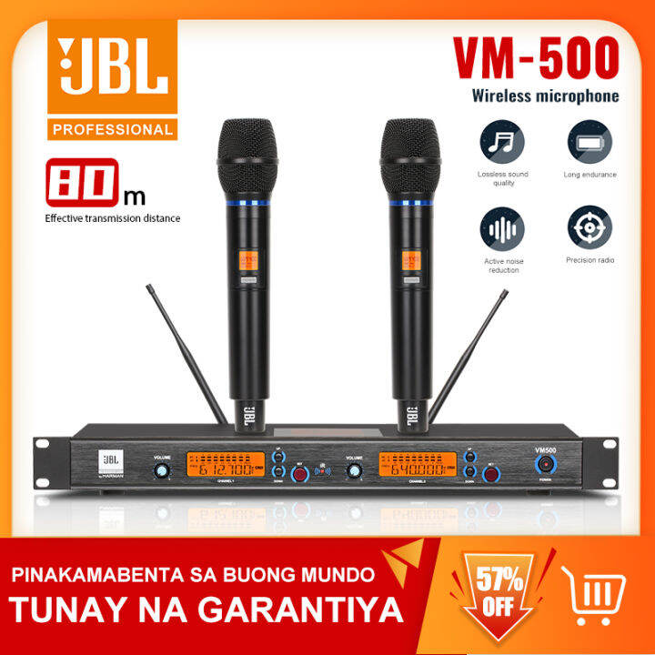 JBL VM500 isa para sa dalawang propesyonal na wireless handheld na mikropono U-segment ...