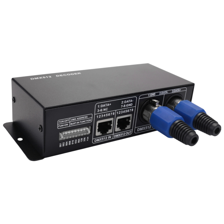3CH DC12-24V RGBW DMX 512 Decoder LED Controller RGB LED DMX512 Decoder ...