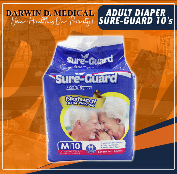 ADULT DIAPER SURE-GUARD MEDIUM 10’S | Lazada PH