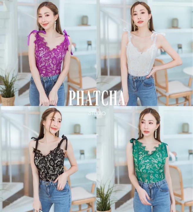 บอดี้สูทปั้วๆ งานเริ่ดๆ บอดี้สูทสายเดี่ยวลูกไม้คอวีผูกไหล่สามารถปรับผูกเองได้ตาม phatcha ...