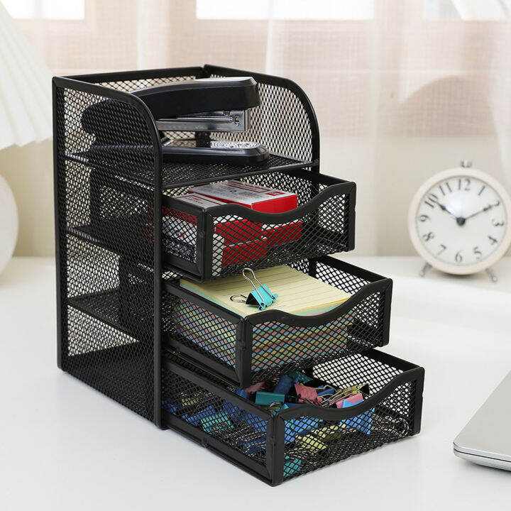 Paper Tray Drawer stationery storage box table rack metal note box ...