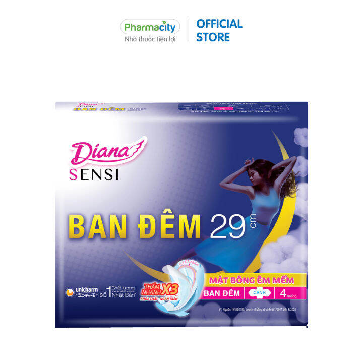 Băng vệ sinh ban đêm Diana Sensi Night 29cm (4 miếng/gói) | Lazada.vn
