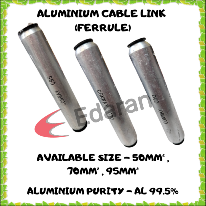 CONWAY ALUMINIUM CABLE LINK / FERRULE 50MM SQ , 70MM SQ , 95MM SQ ...