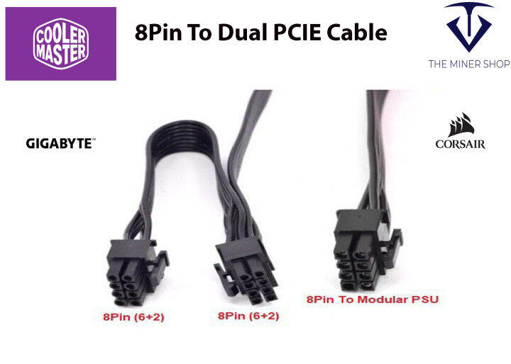 Pcie 8pin to X2 6+2 Power Cable MODULAR PSU | Lazada