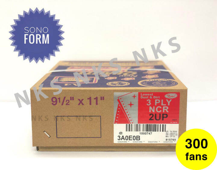 SONOFORM 9.5'' X 11'' 3 PLY 2 UP COMPUTER FORM (300 FANS) | Lazada