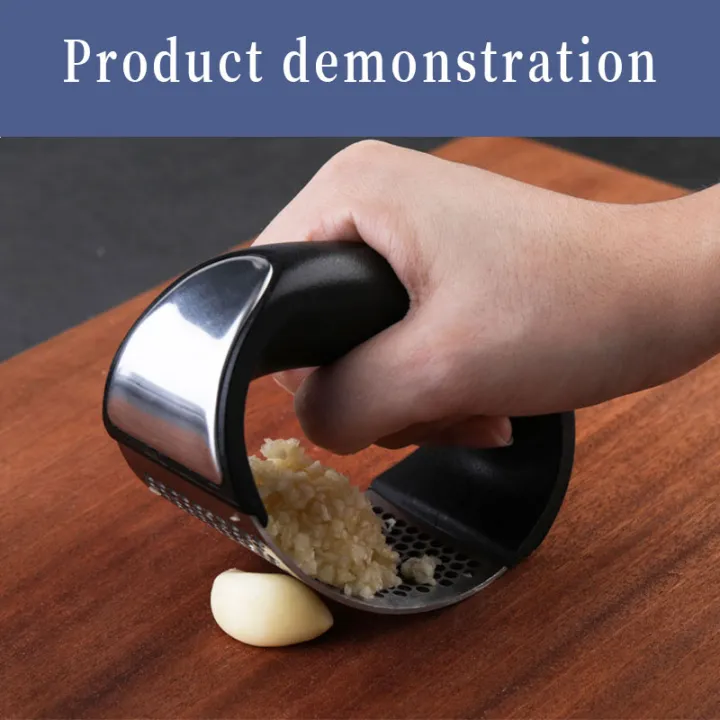 Stainless Steel Garlic Press Rocker-Professional Grade Garlic Mincer ...