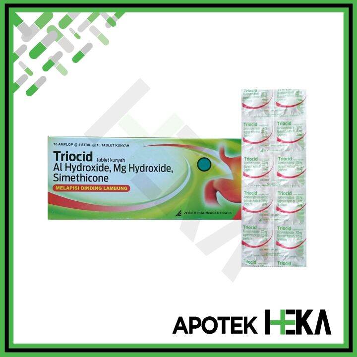 Triocid Tablet Kunyah Box isi 10x10 - Obat Maag Lambung | Lazada Indonesia