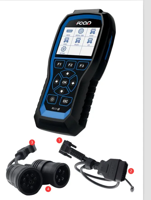 Fcar F506 OBD2 Scanner 24V Trucks for Isuzu /Nissian /Volvo/Hino Fuso ...