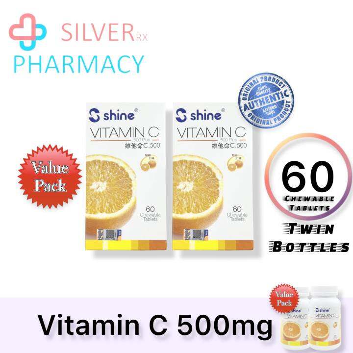 [Exp 05/2024] Shine Vitamin C Chewable Tablet 500mg 60's Tablets ...