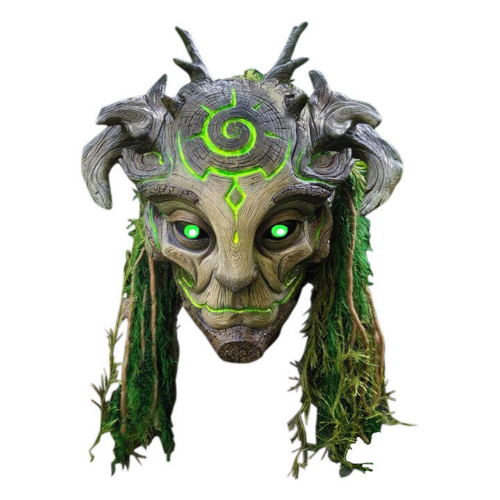 Forest Spirit Mask/Helmet, Realistic Face Costumes Led Light Up Mask ...