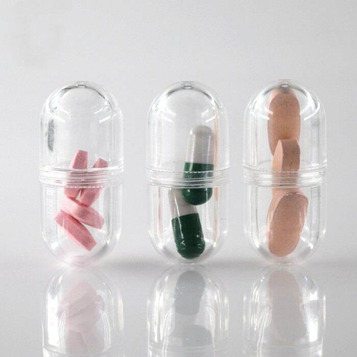 Kapsul Plastik Transparan Tempat Penyimpanan Obat / Barang Mini ...