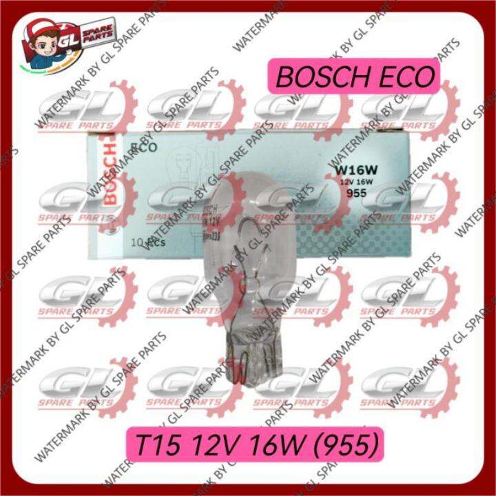 100% ORIGINAL BOSCH T15 12V 16W 955 ECO LIGHT BULB SIGNAL BULB BRAKE ...