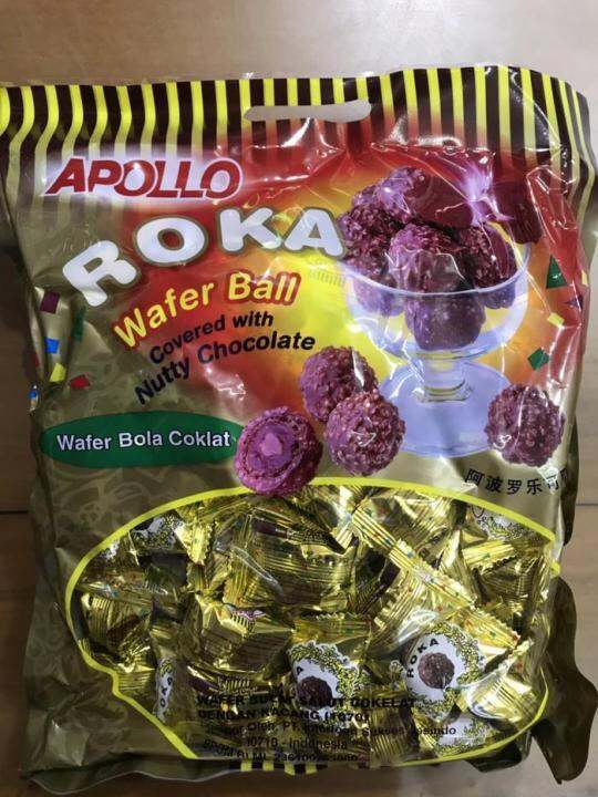 Apollo Roka Wafer Ball 70pcs Malaysia / Snack Coklat Crispy Ball Roka ...