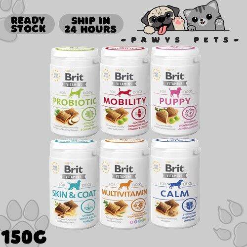 Brit Vitamin Dog Supplement 150G (Skin & Coat/ Multivitamin/ Mobility ...