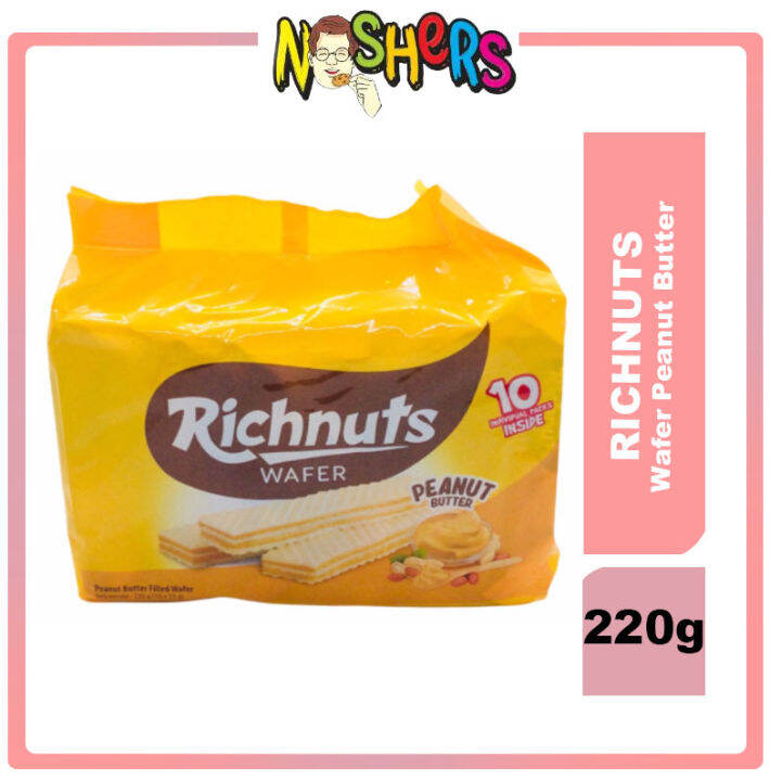 Noshers Richnuts Wafer Peanut Butter Flavour Filled Wafer Biscuit 220g ...
