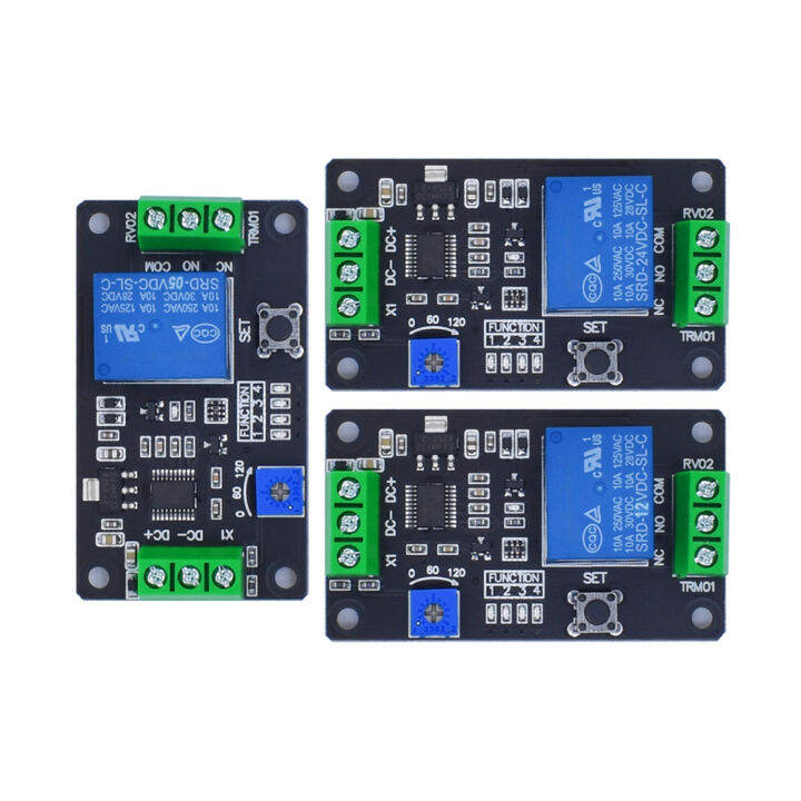 DC 5V/12V/24V Relay Module Timer Delay Self Locking Trigger Relay Board Delay On Off Time Switch ...