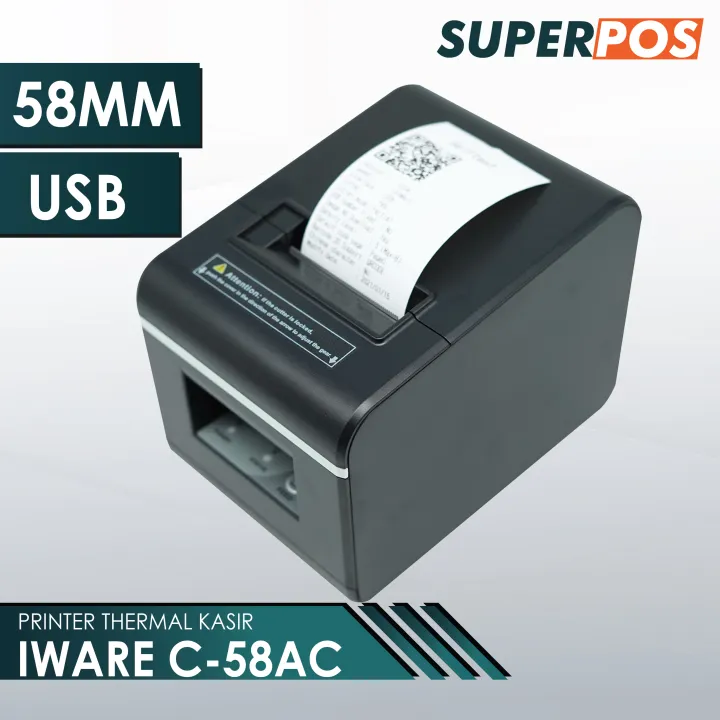 PRINTER THERMAL KASIR 58MM IWARE C58AC USB / USB BLUETOOTH | Lazada ...