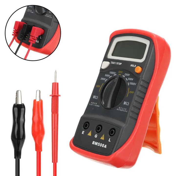 มาใหม่ BM500A 1000โวลต์เครื่องทดสอบความต้านทานของฉนวนดิจิตอล Megohm ...