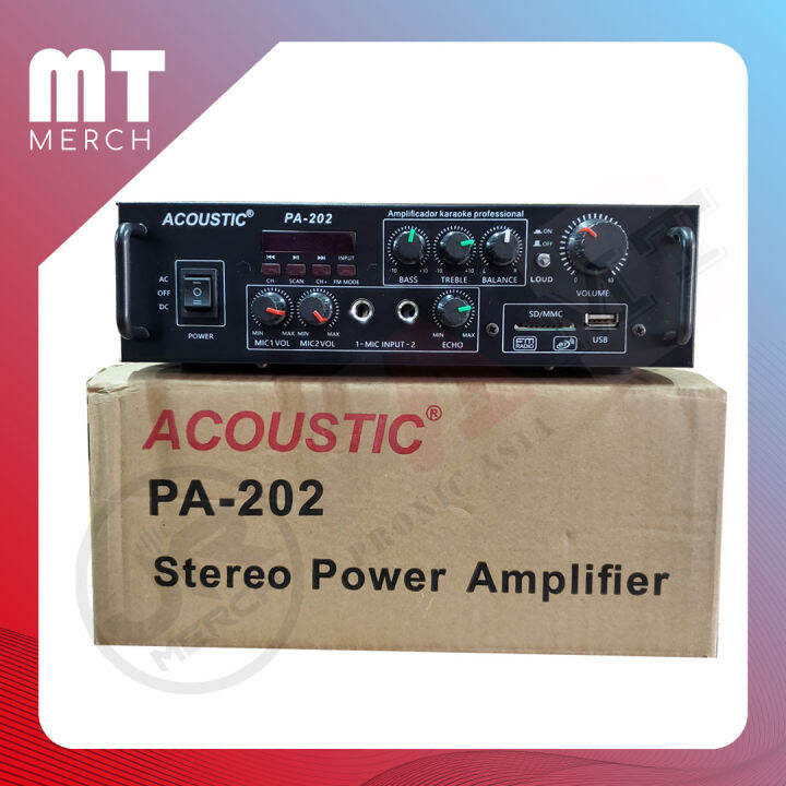 Acoustic (PA-202AC) 200 watts x 2 PA Power Amplifier | Lazada PH