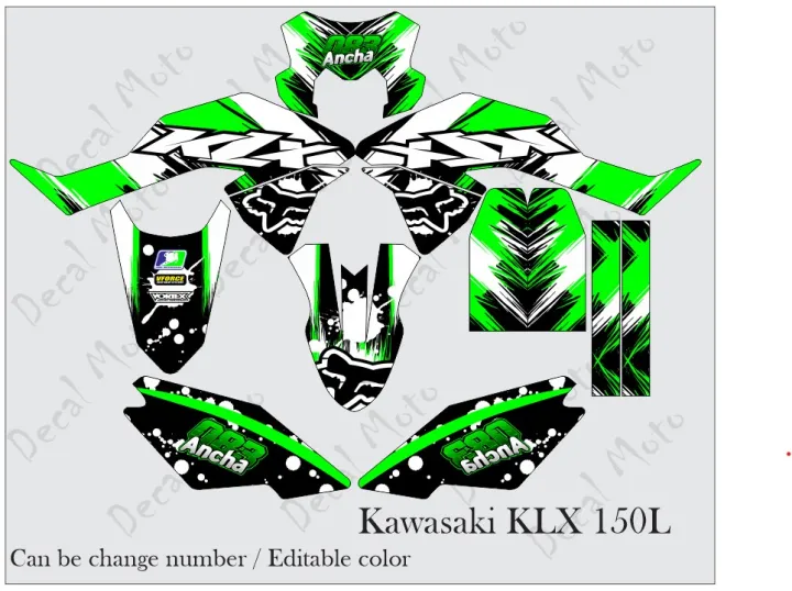 Sticker decals for kawasaki klx 150 L, GREEN | Lazada PH