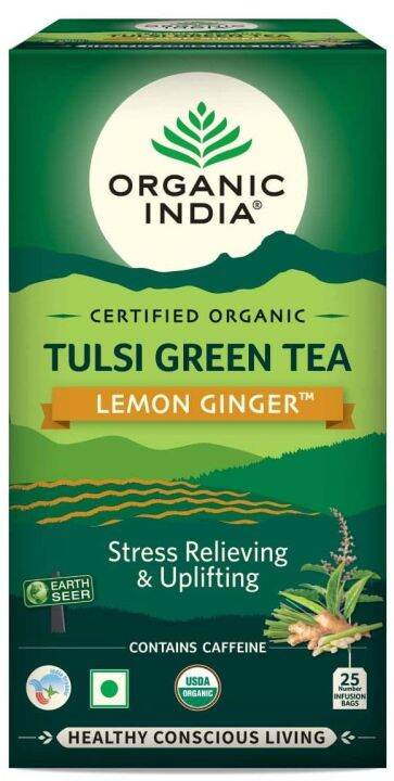 Organic India - Tulsi Green Tea, Lemon Ginger | Lazada.co.th