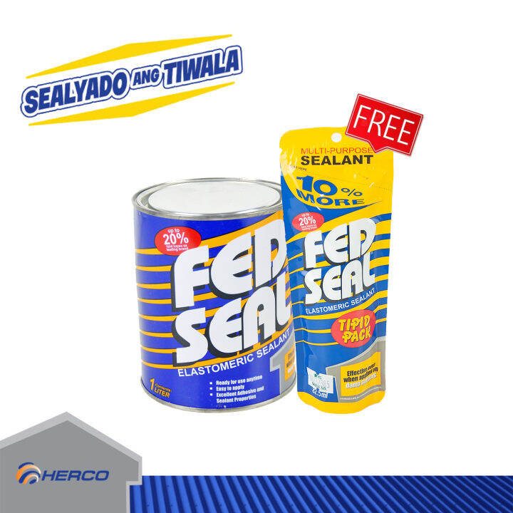 FEDSEAL 1 Liter Elastomeric Sealant with FREE FEDSEAL Tipid Pack ...