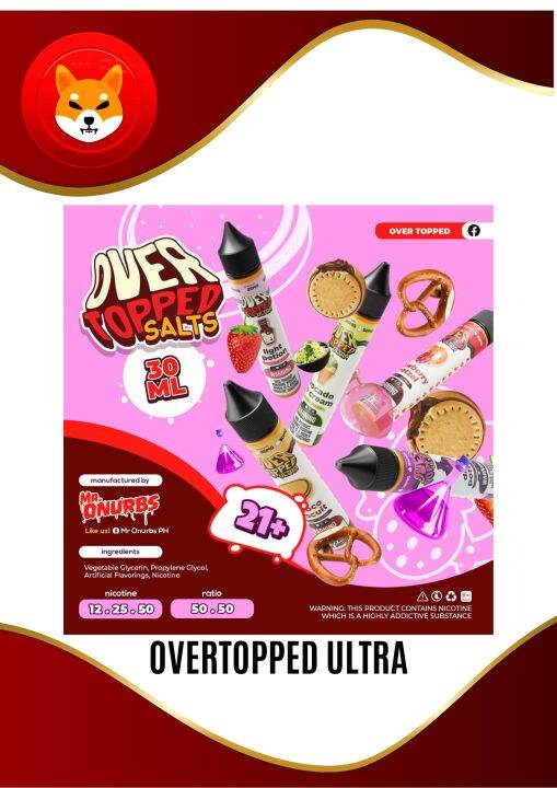 Overtopped Ultra Salt Nic Mr. Onurbs 30ml 25mg 50mg Vaping Ejuice Eliquid Vape Juice | Lazada PH