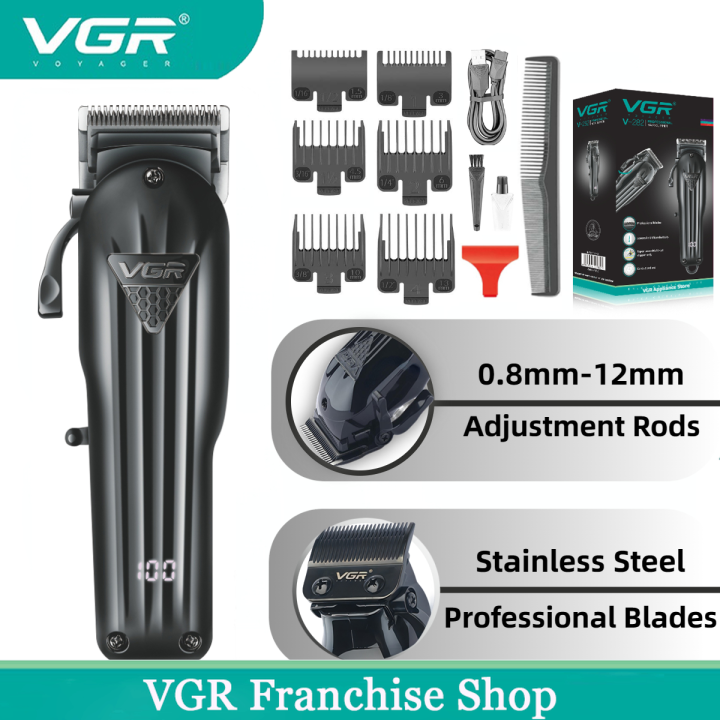 VGR Hair Clipper Professional Hair Trimmer Cordless Hair Cutting Machine Rechargeable Adjustable ...