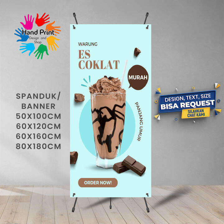 SPANDUK BANNER Minuman Es Coklat Kekinian Viral Biru Coklat Bisa ...