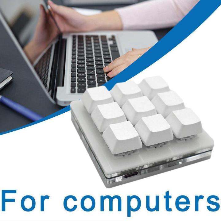 Portable Mini 9 Keys Keypad DIY Shortcut Keyboard Function Keyboard Gaming Keyboard Programmable ...