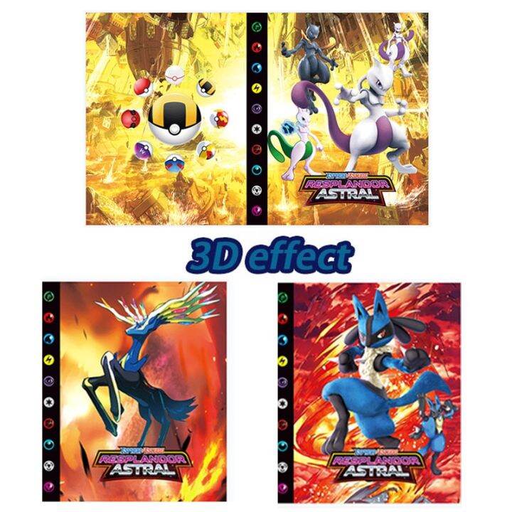 New 240Pcs Pokemon Cards 3D Album Book Binder 9 Pocket VMAX GX EX ...