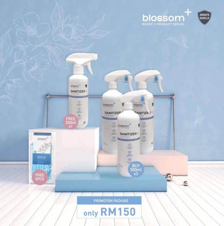 【Fast Shipping】Blossom+ Hand Sanitizer Value Set (500ml x 3 free 330ml x 1) Reusable ...