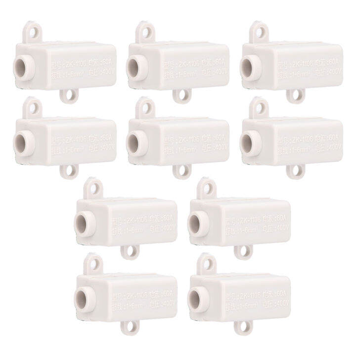 10Pcs Cable Splitter High Power T Type Terminal Block 400V 60A M3 ...