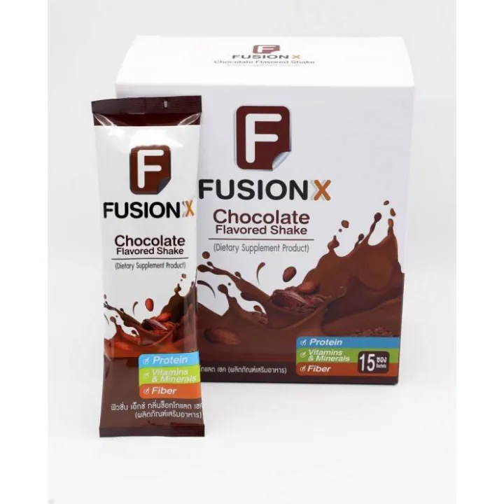 🤎ได้ 1 กล่อง 15 ซอง🤎ถูกที่สุด ของแท้💯% 🍵🍦🍫FUSION X เวย์โปรตีน รส ...