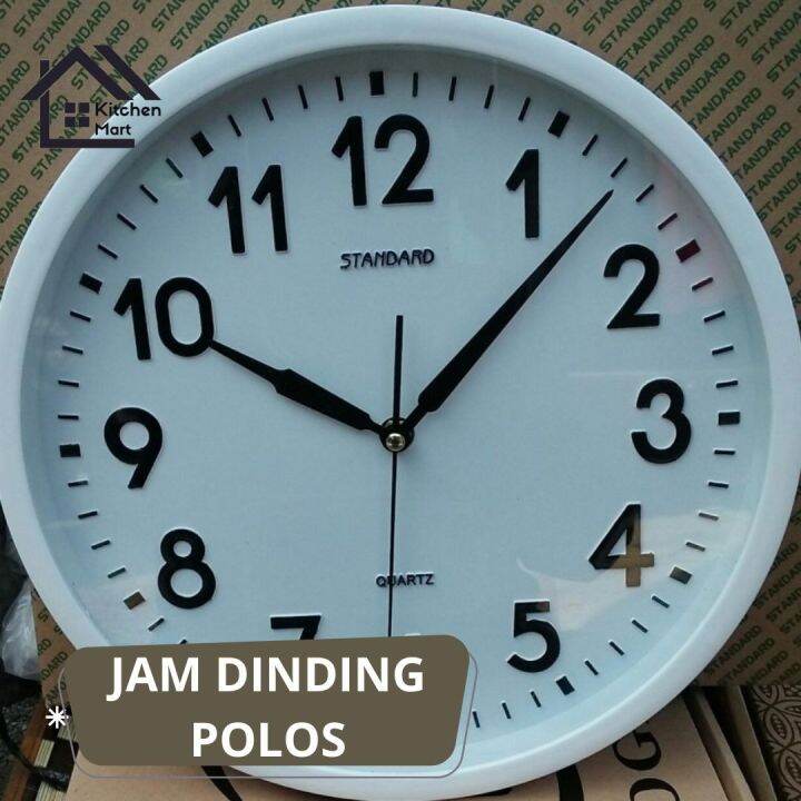 Jam Dinding Merk Standard Putih Polos 30 CM Jam Dinding Rumah Polos ...