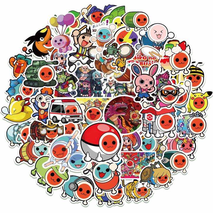 🔥พร้อมส่ง🔥 50ชิ้น Nintendo Switch Taiko no Tatsujin 太鼓達人 Sticker สติกเก ...