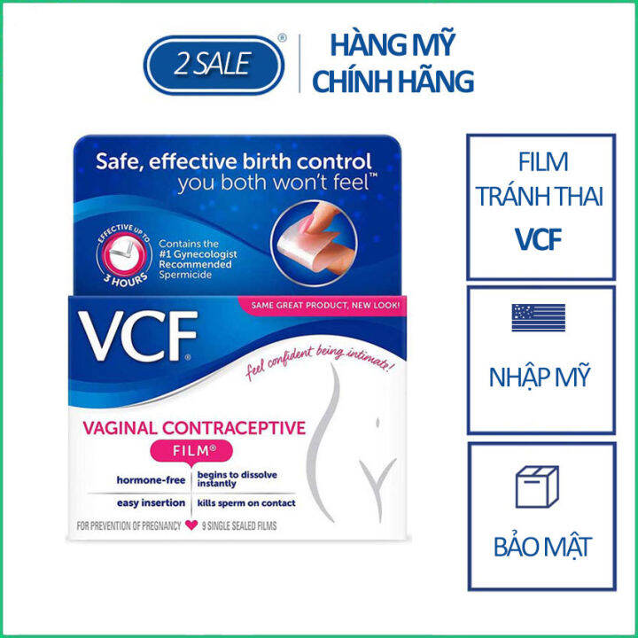 Màng phim tránh thai VCF hộp 9 miếng date xa (Nhập Mỹ, có bán lẻ) | Lazada.vn