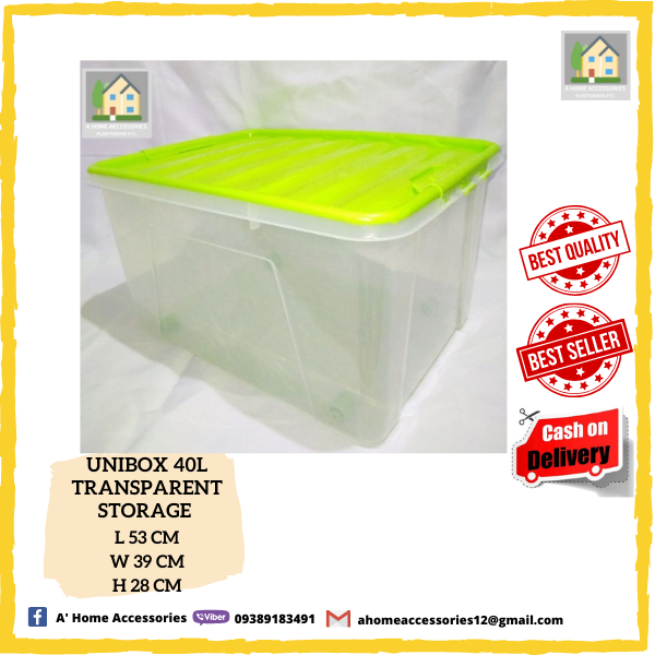 Unibox Multi purpose storage box 40 liters Transparent | Lazada PH