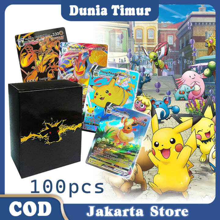 1 Pack 100 Pcs Kartu Pokemon Ori Buku Koleksi Kartu Pokemon Kartu ...