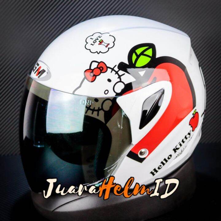 GM HELM EVO TEEN CARTOON HELLO KITTY #6 / WHITE / HELM ANAK | Lazada ...