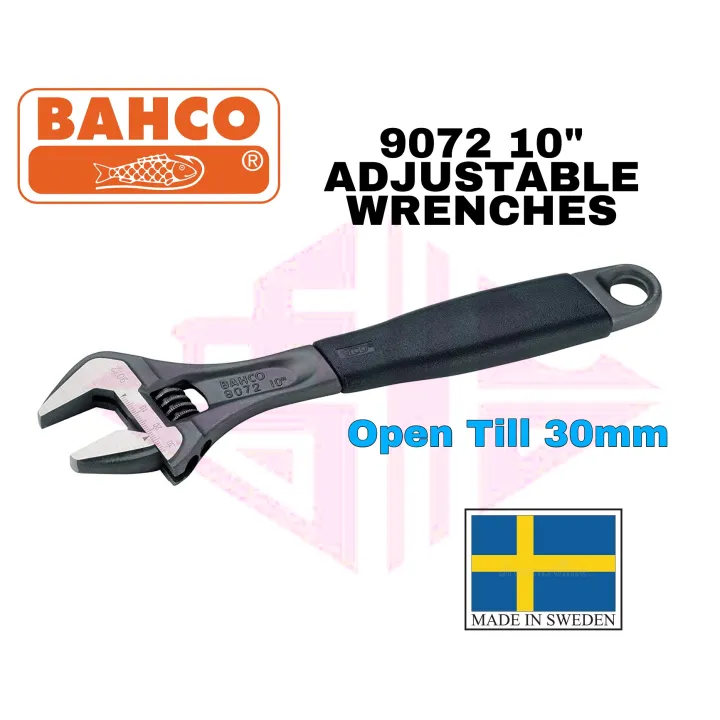 EEHIONG1977 BAHCO 9072P 9072 P 10” Adjustable Wrench 10" 257mm Adjustable Spanner with ERGO ...