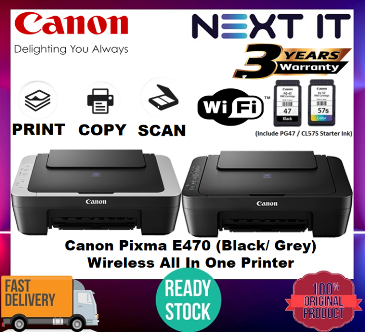 [READY STOCK]Canon E470 Ink Efficient All-In-One Wireless Printer ...