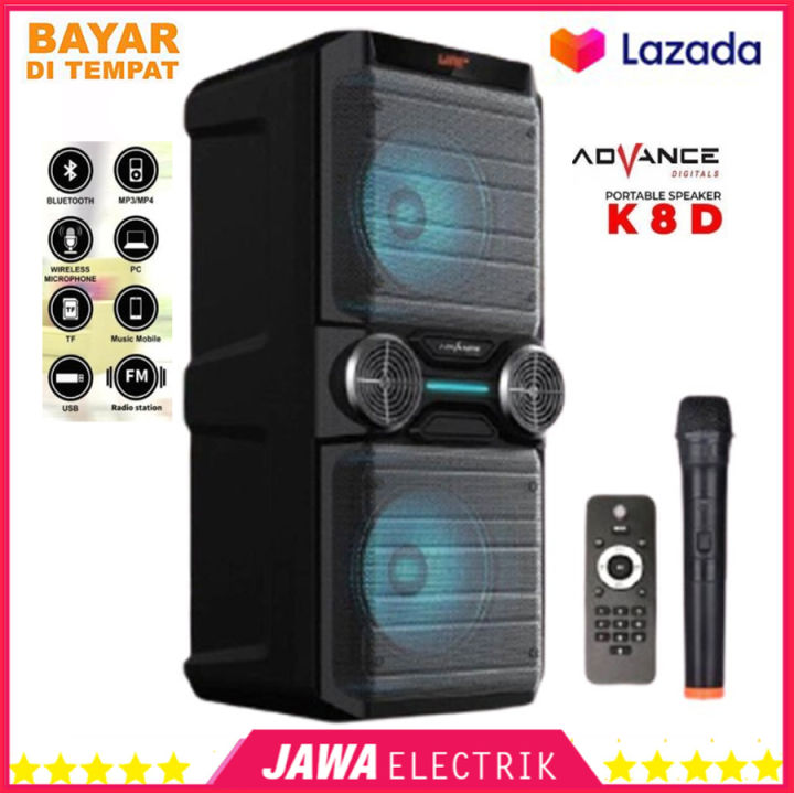 Advance K8d Speaker Meeting Portable 8 Inch X 2 Free 1 Bh Mic Werless